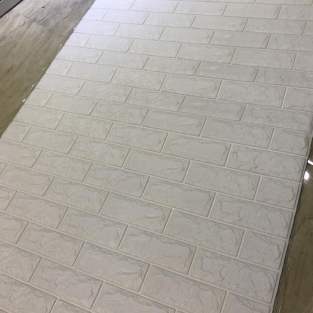 Jual Wallpaper Dinding Sticker 3D Foam Batu Bata Putih Timbul | Shopee ...