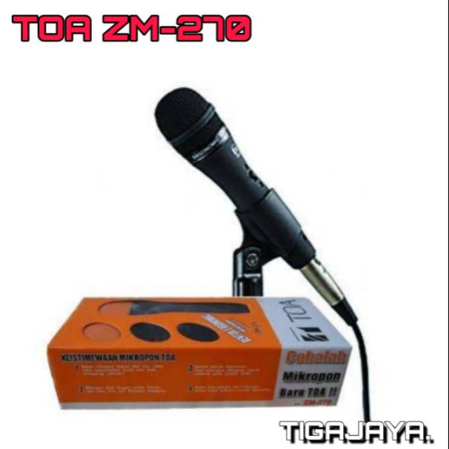 Jual Mic / Microphone / Mik / Mikropon Dinamik Kabel TOA ZM 270 | Shopee Indonesia
