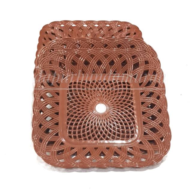 Jual 6 pcs Piring rotan plastik kotak | Shopee Indonesia