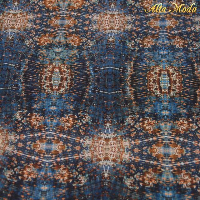 Jual Kain | Alta Moda Linen Shirting Biru Abstrak (1M) | Shopee Indonesia