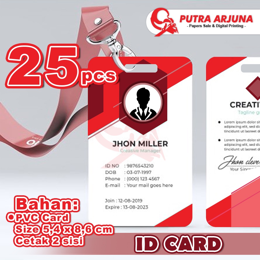 Jual CETAK ID CARD, KARTU MEMBER, PVC, 25pcs | Shopee Indonesia