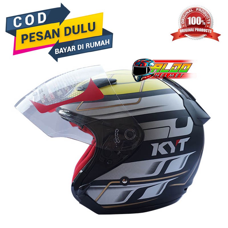 Jual HELM | KYT | DJ MARU | KYT DJMARU | HELM KYT DJ MARU MOTIF SERI #13 BLACK MATT YELLOW GOLD ...