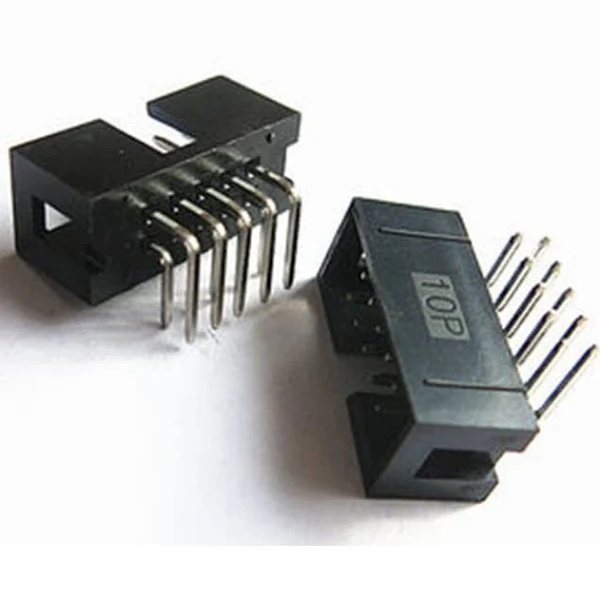 Jual Socket IDC Pin 10p 2x5 10 Pin Header Male tekuk DC3-10P L Bengkok ...