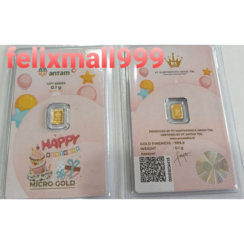 Jual LM MICRO GOLD ANTAM HARTADINATA LUXURY 0.1 GR / LOGAM MULIA HRTA ...