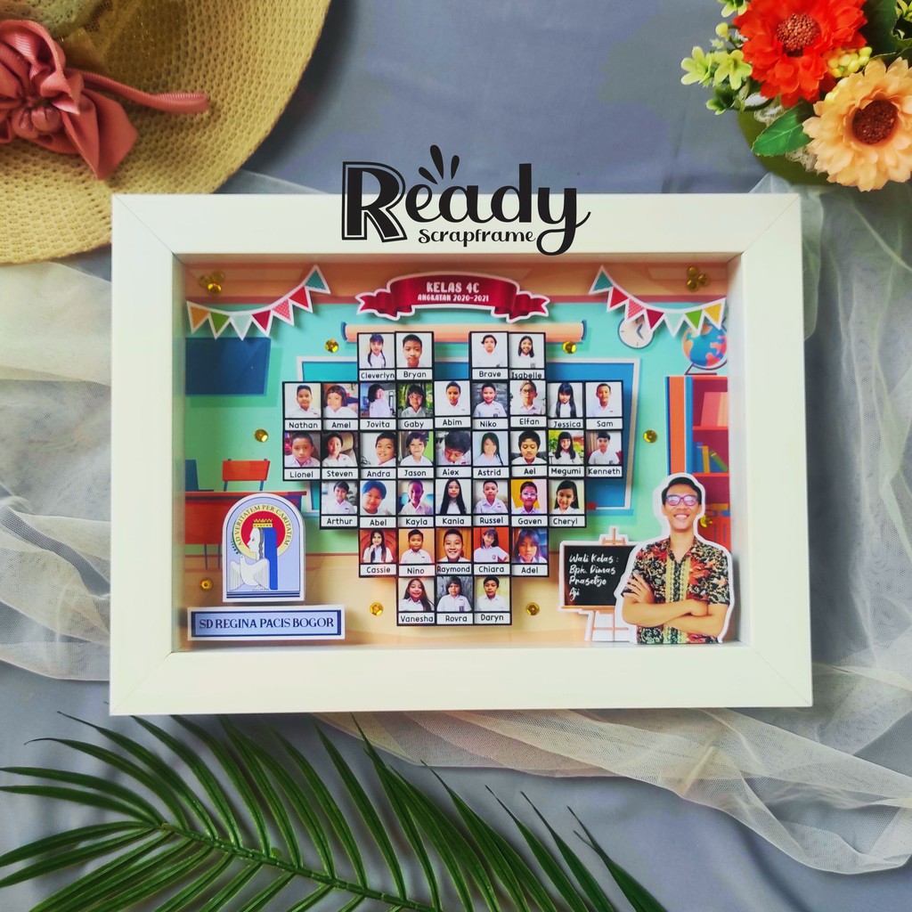 Jual Scrapframe Scrapbook 3D Model Mozaik Foto Kado Perpisahan Kelas ...