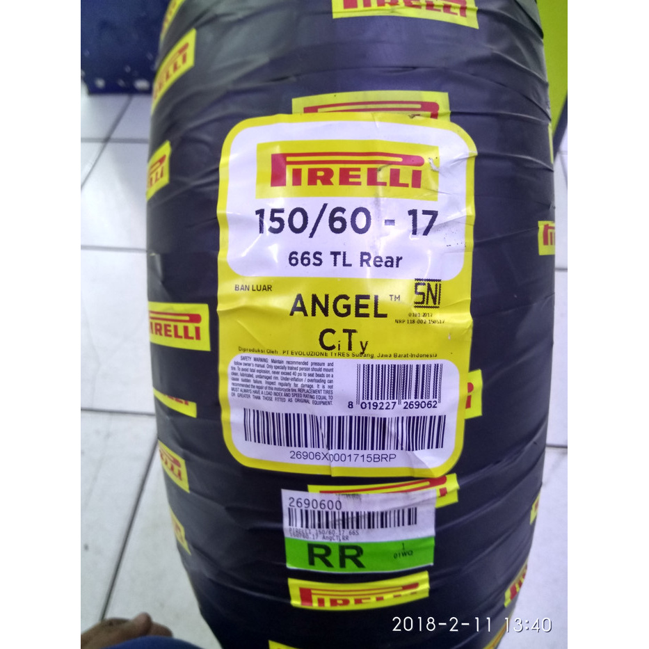 Jual Ban Pirelli Angel City Uk 150-60 Ring 17 Ori | Shopee Indonesia