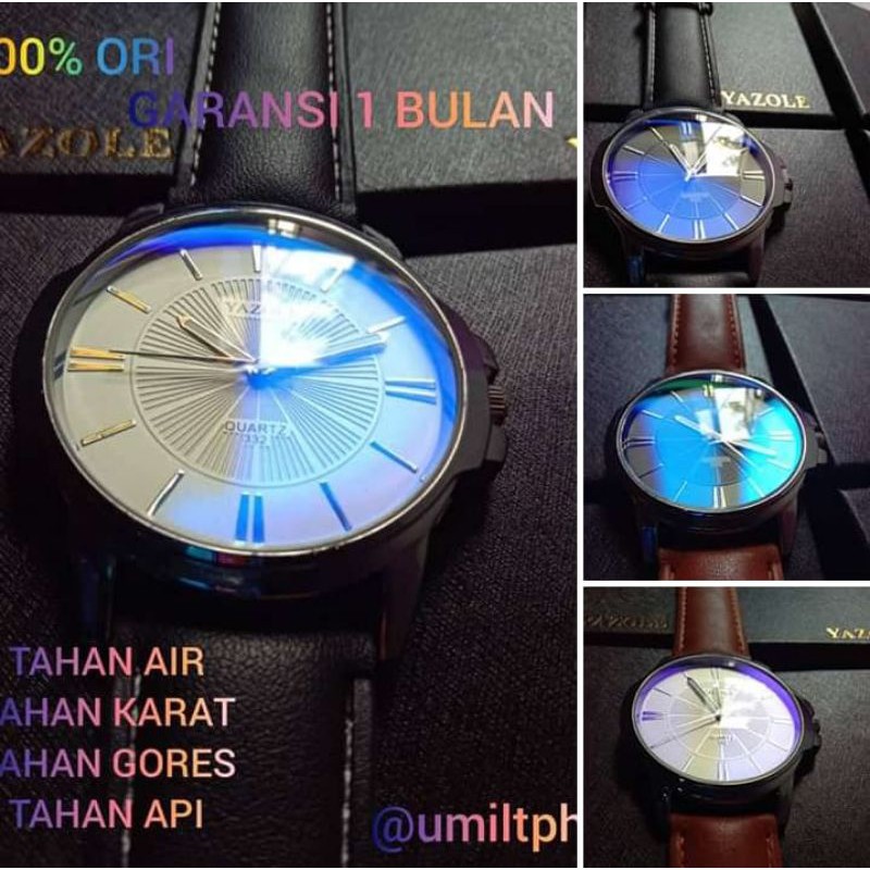 Jual COD (jam+box) jam kulit terbaru 2025 YAZOLE ORIGINAL / jam tangan ...