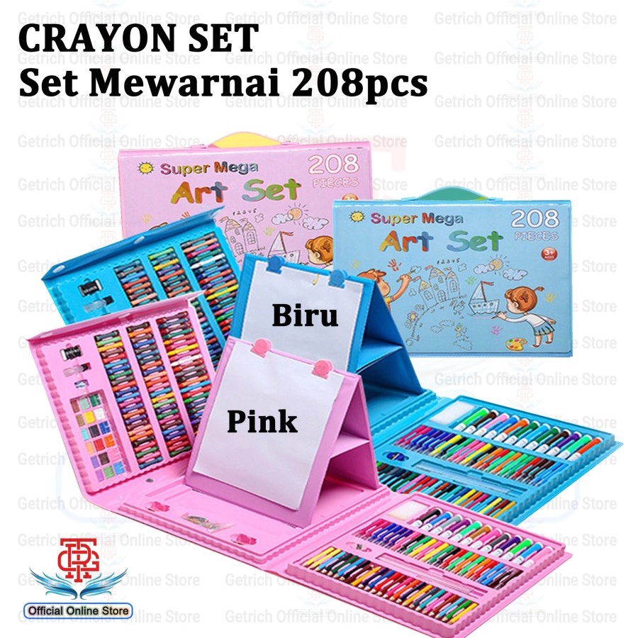 Jual Crayon Set Anak Sekolah Koper Premium Pensil Spidol Warna Lukis ...