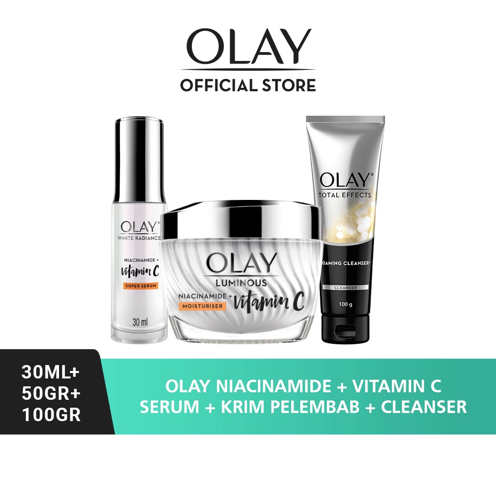 Jual [LEBIH HEMAT] Olay Set Luminous Niacinamide + Vitamin C: Krim ...