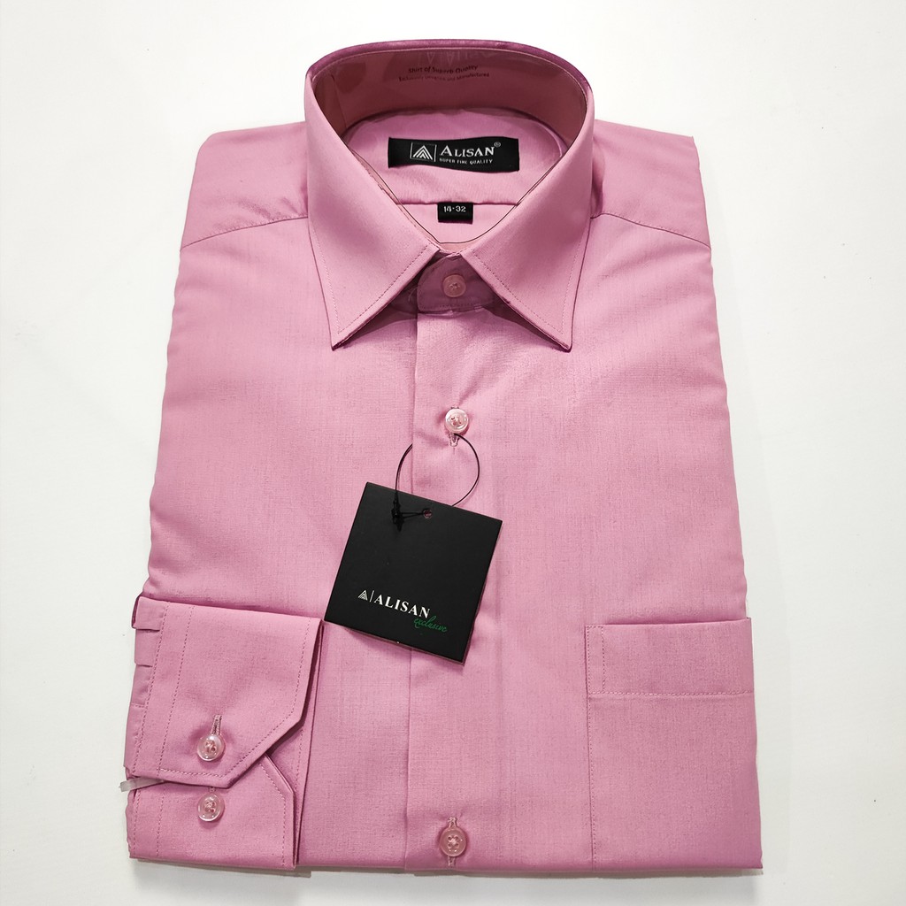 Jual Kemeja ALISAN Polos Lengan Panjang Regular Fit ( PINK , LILAC ...