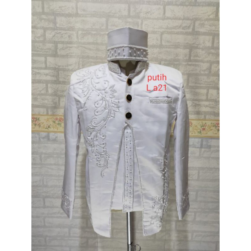 Jual Beskap Pengantin kancing tiga /beskap pengantin pria Payet Size ...