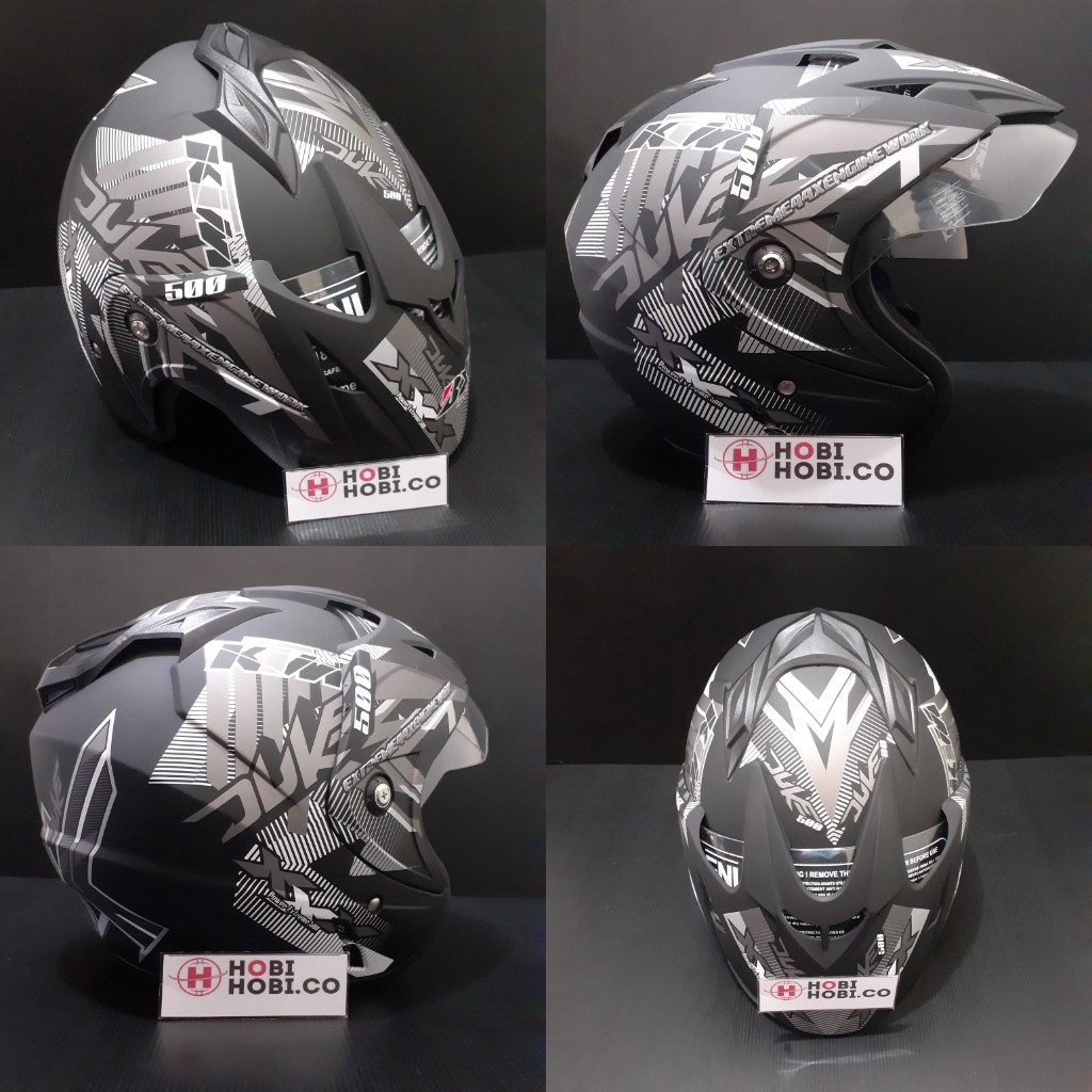 Jual 4 4 Helm Motor Sni Bxp 2 Kaca Jp7 Double Visor Duke Grey
