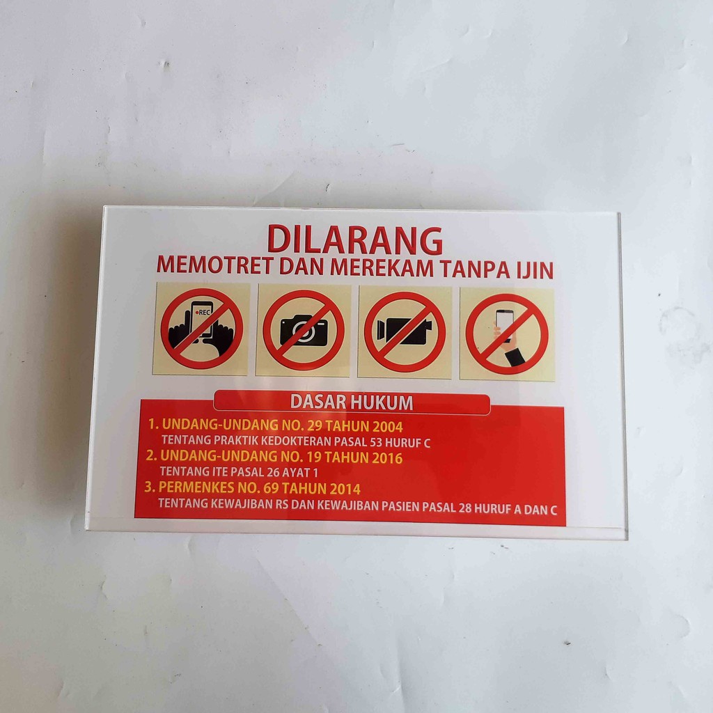 Jual Akrilik Larangan Memotret, Papan Akrilik Larangan Memotret ...