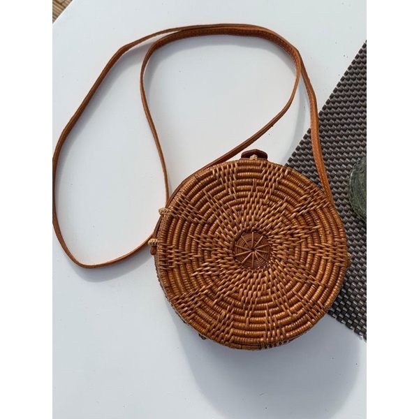 Jual Tas Bali Tas Selempang Anyaman Ate Bentuk Bulat Murni Ate Buatan ...