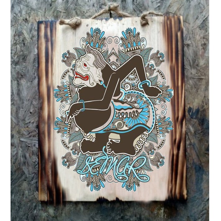 Jual HIASAN LUKISAN WAYANG SEMAR KAYU PAJANGAN VINTAGE DEKORASI KAFE ...