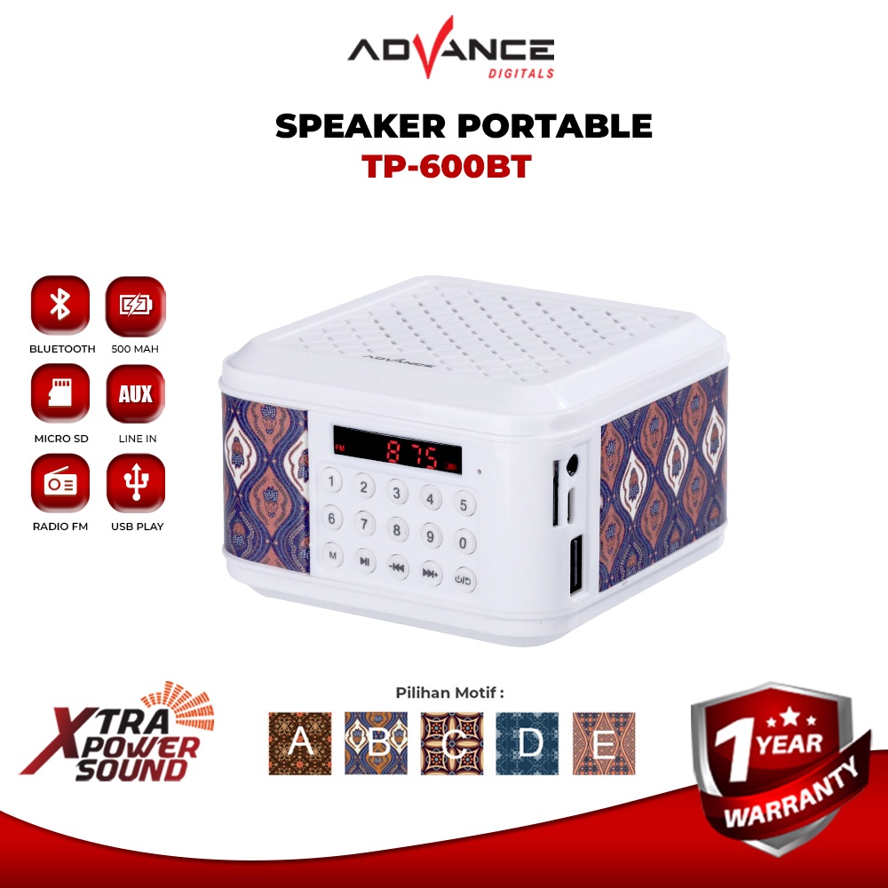 Jual Advance TP-600 BT - Wireless Speaker / Speaker Multimedia Portable ...
