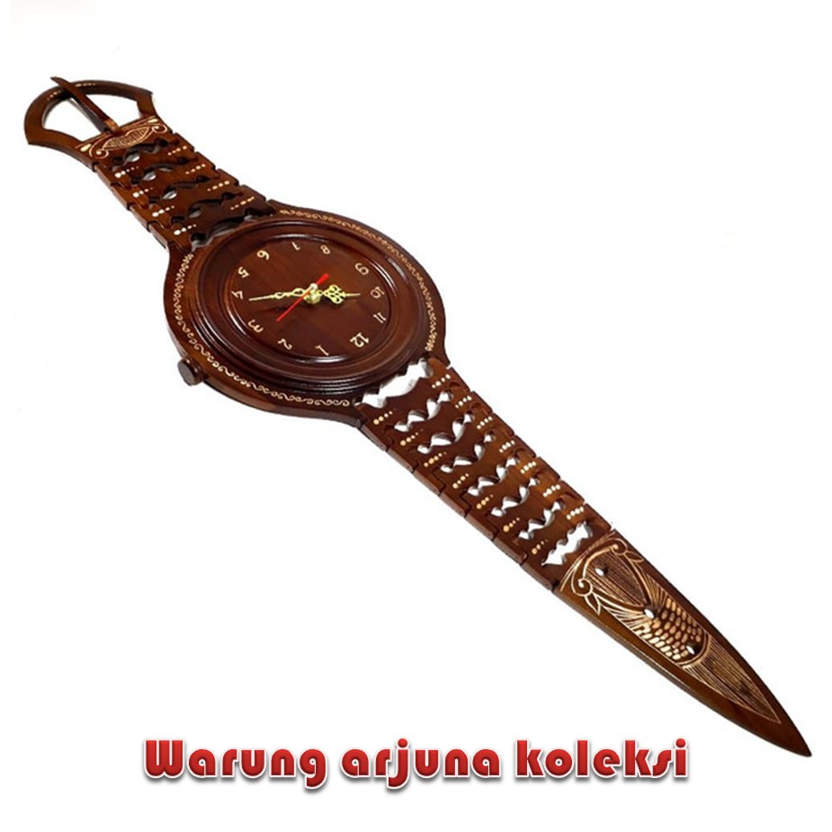 Jual Jam Dinding Unik Dari Kayu Jati Model Jam Tangan Krepyak | Shopee ...