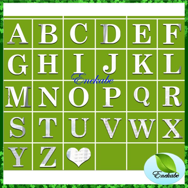 Jual 1 Huruf Display Huruf Acrylic Stiker 3 Dimensi DIY Stiker Dinding ...