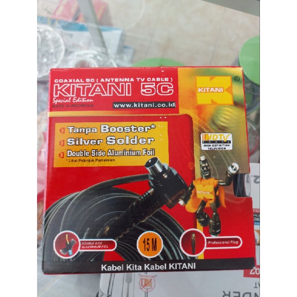Jual KABEL ANTENA TV KITANI ORI COAXIAL 5C TANPA BOSTER 15 METER | Shopee Indonesia