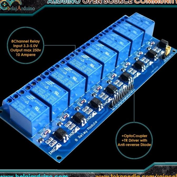 Jual ORIGINAL - Relay Module 8 Channel 5V for Arduino Best Quality ...