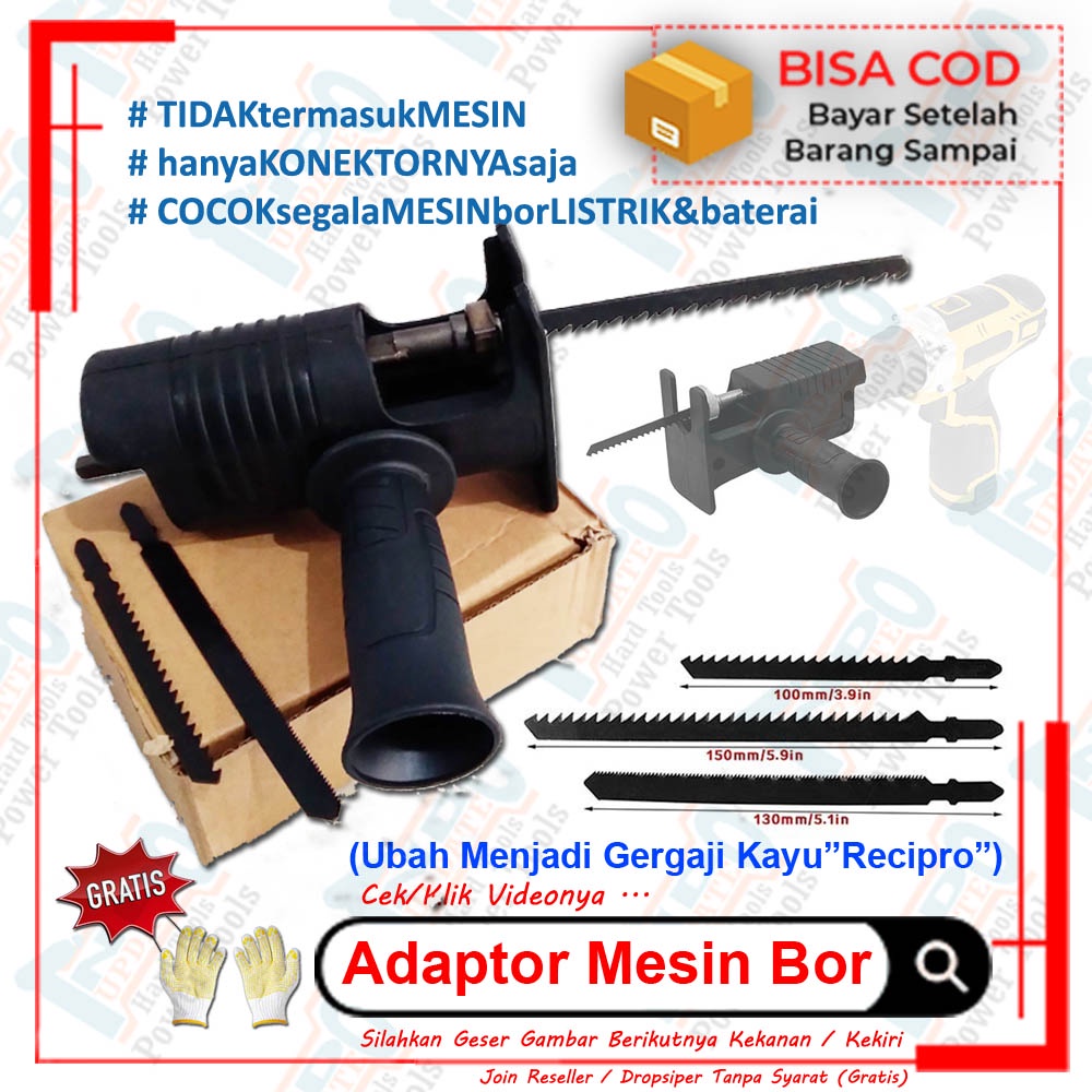 Jual Alat Potong Belah Kayu Reciprocating Drill Adapter Tools Bor ...