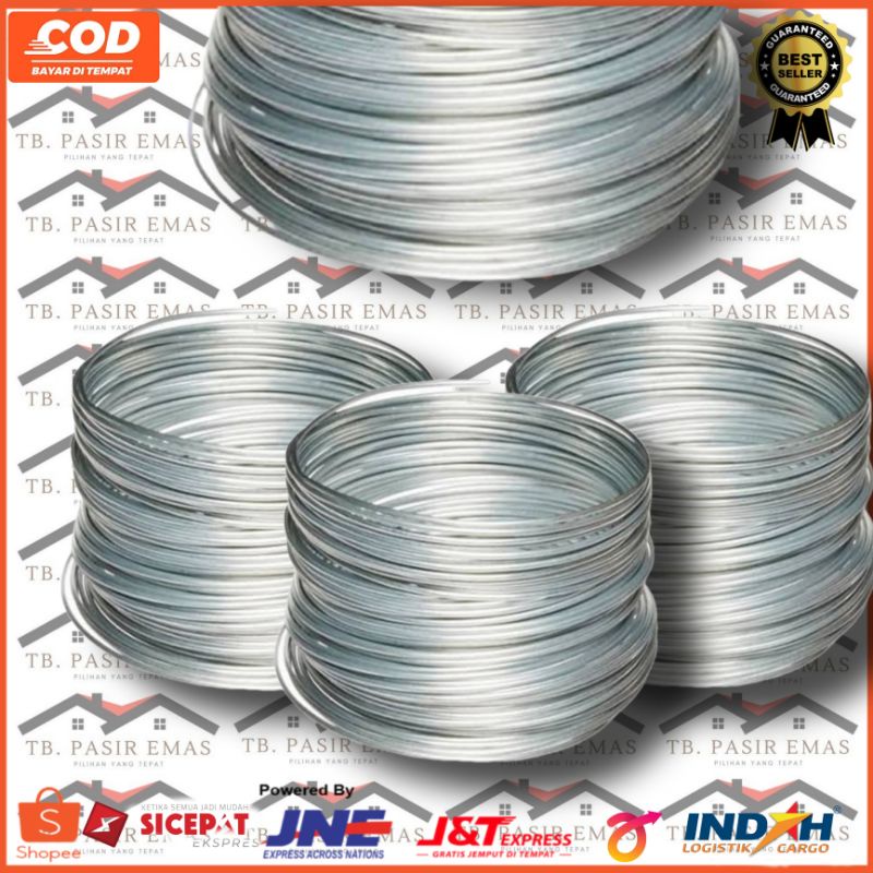 Jual COD Termurah KAWAT SENG GALVANIS BWG 12 14 16 18 MM - KAWAT TALI LICIN PER 250 gram ...