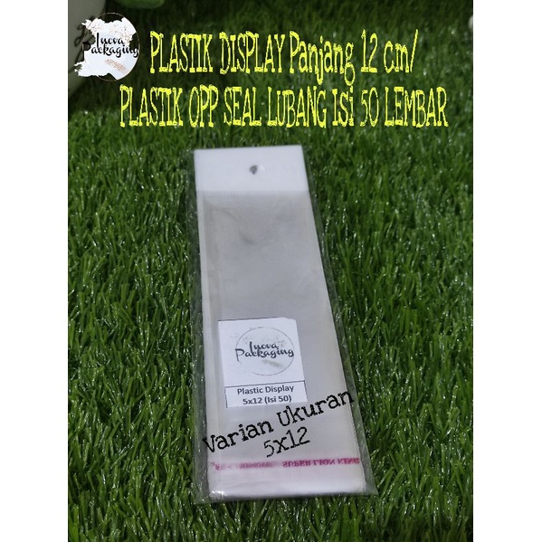 Jual PLASTIK DISPLAY Panjang 12 cm / PLASTIK OPP SEAL LUBANG Isi 50 ...
