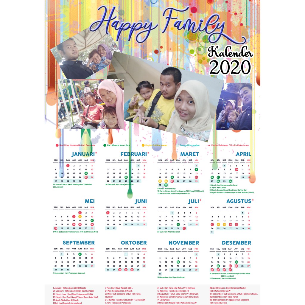 Jual KALENDER 2020 / KALENDER FOTO / KALENDER COSTUM / KALENDER ...