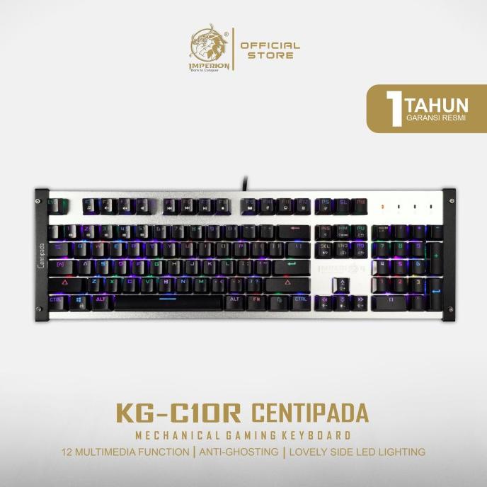 Jual KEYBOARD GAMING IMPERION CENTIPADA KG-C10R MECHANICAL, RGB ...