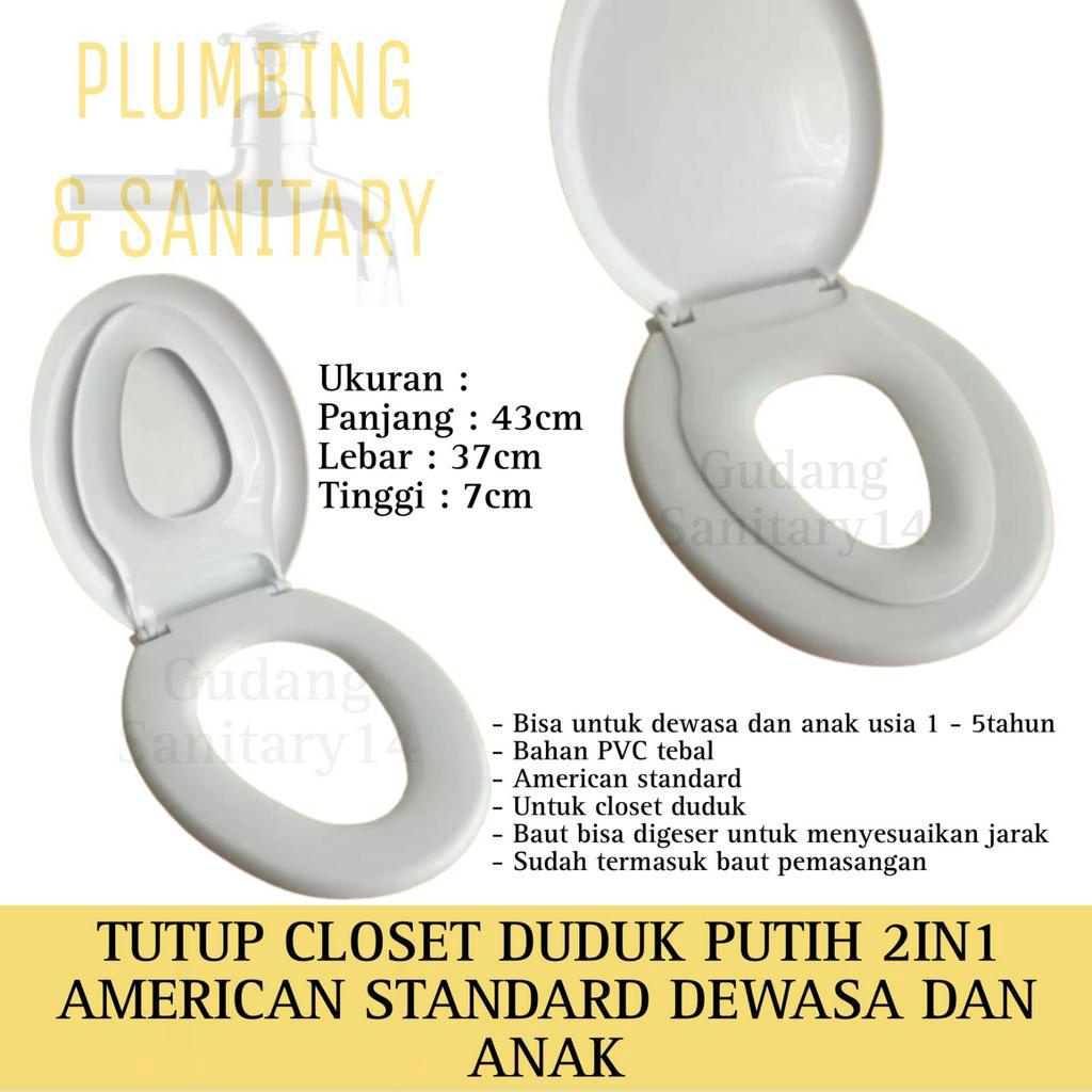 Jual Tutup closet duduk 2in1model American standard toilet seat and ...