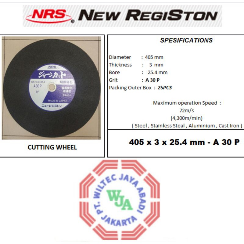 Jual NRS Cutting Wheel / Batu Potong 16" (A30P) | Shopee Indonesia