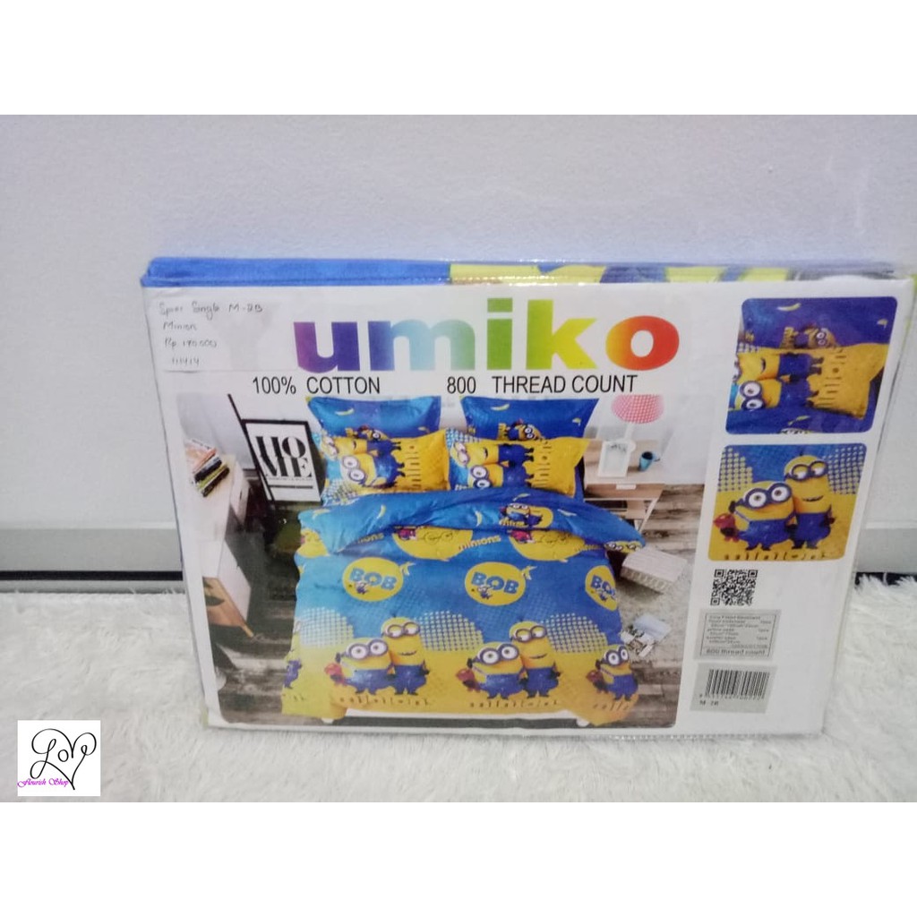 Jual IMPORT SPREI SINGLE ZIPPED CASE 100% COTTON MOTIF MINION UKURAN ...