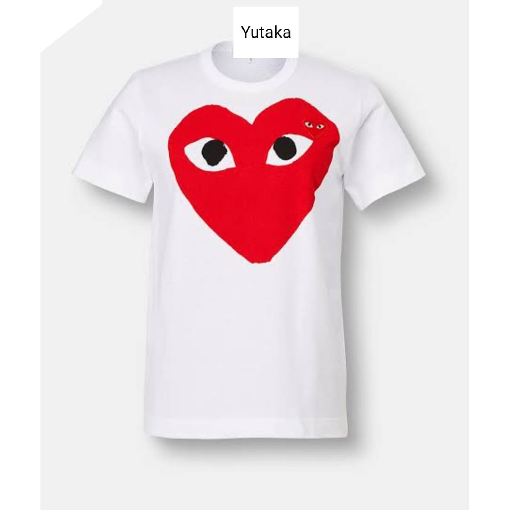 Jual KAOS IMPORT UNISEX PLAY COMME DES GARCONS CDG BIG HEART RED PATCH ...