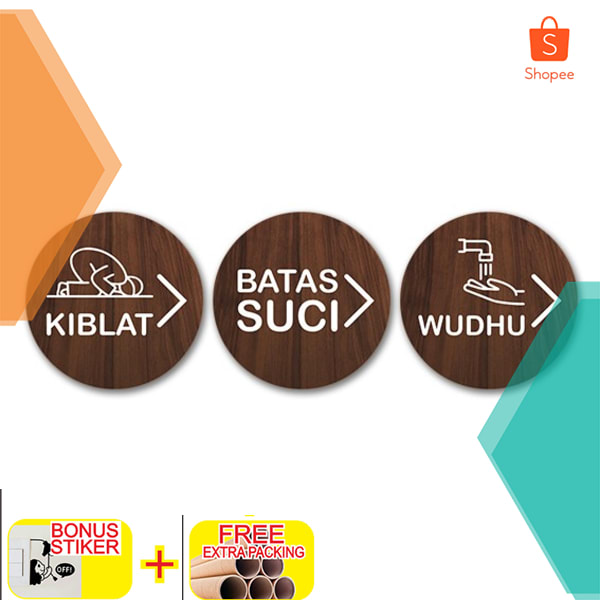 Jual sticker batas suci - mushola sticker - stiker penanda arah tempat ...