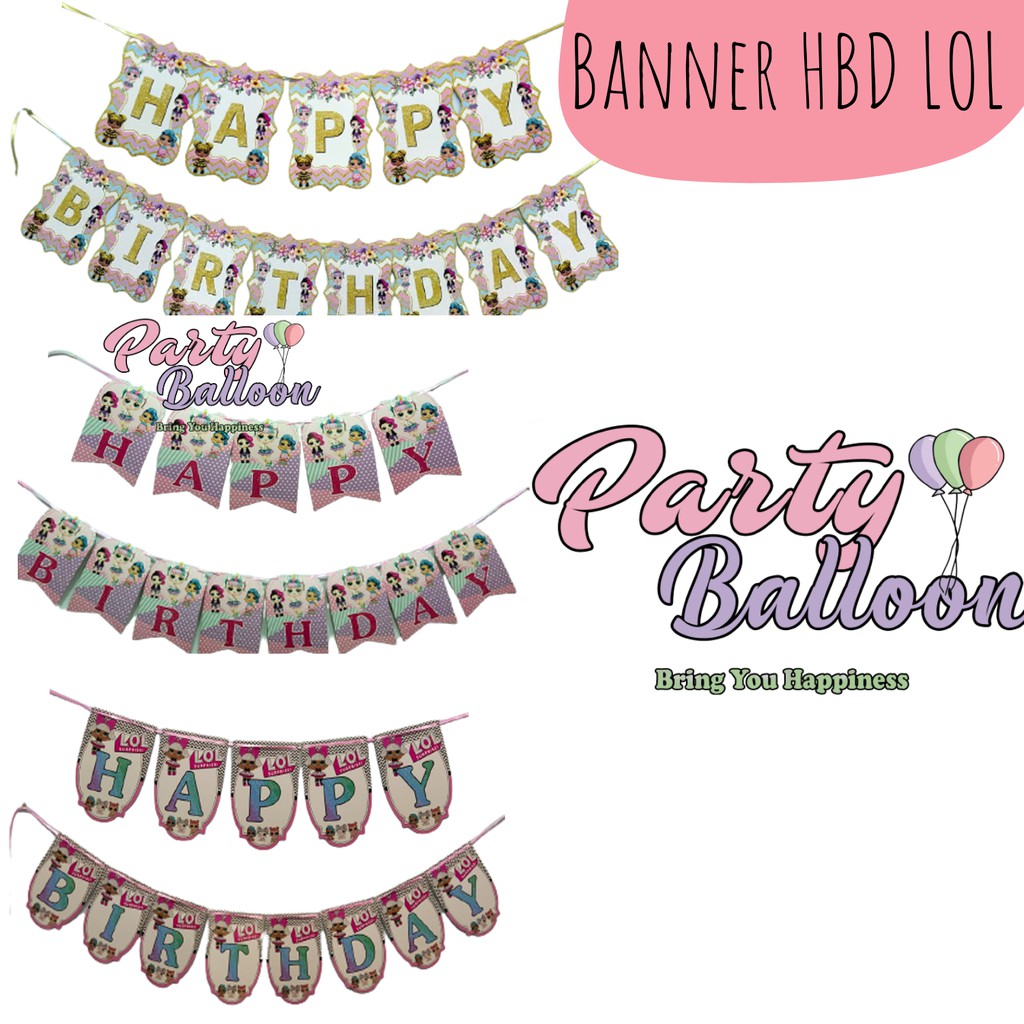 Jual Banner Happy Birthday LOL | Banner HBD Karakter | Bunting Flag Lol ...