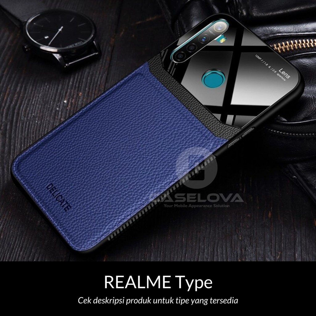 Jual Case Realme C3 Hardcase Delicate Leather Glass | Shopee Indonesia
