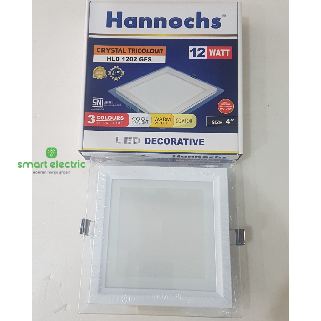 Jual Hannochs Crystal 12 Watt HLD 1202 GFS Lampu Downlight LED Plafon ...