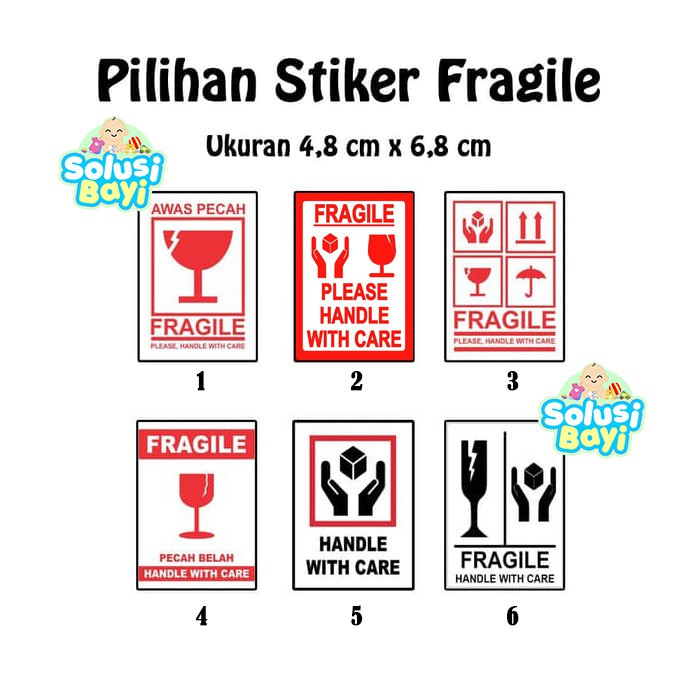 Jual Sticker Fragile pengaman paket anti pecah peringatan gambar atas ...