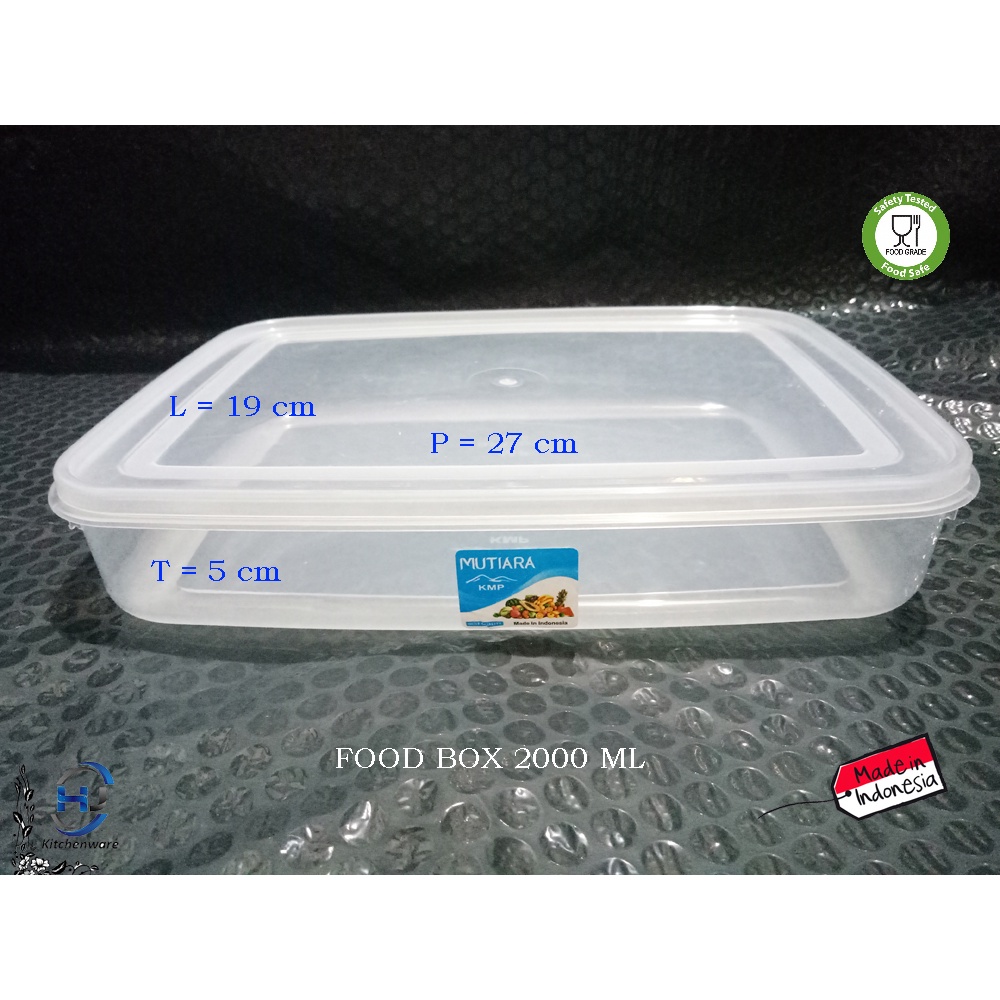 Jual Food Box 2000ml Plastik / Kotak Makan Plastik Mutiara 2000 ml / Bening / Tempat Donat ...