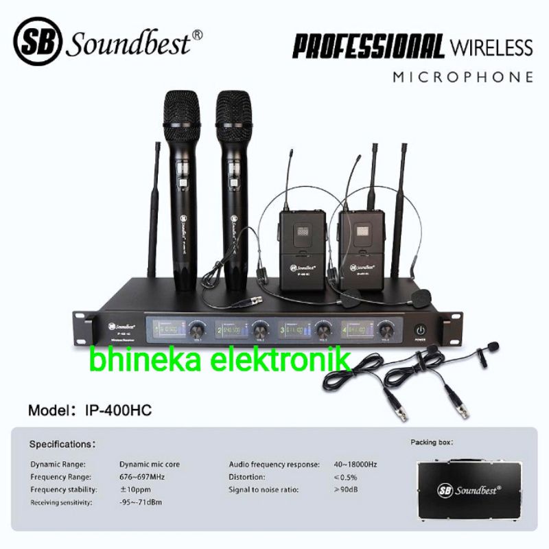 Jual mic wireless soundbest IP400HC / ip 400hc original mic handheld ...