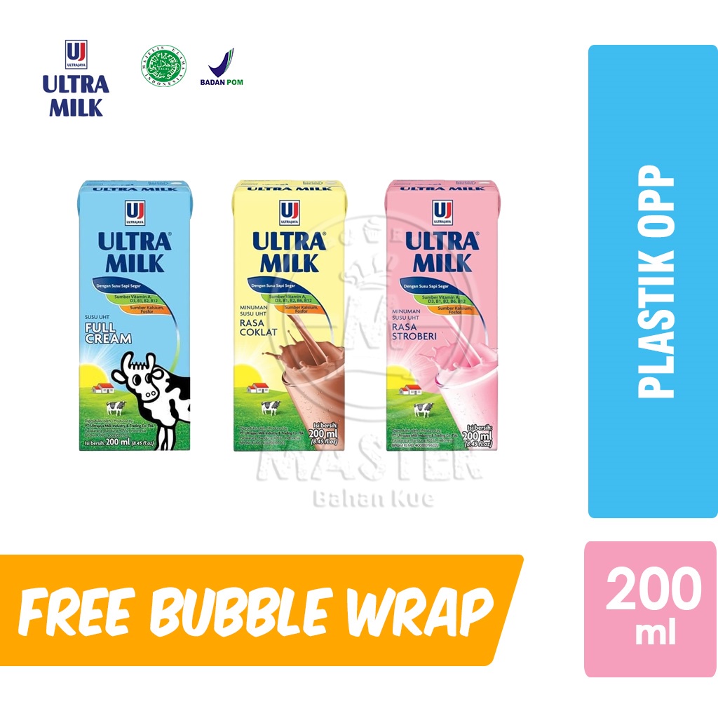 Jual Ultra Milk Susu UHT / Ultramilk Fullcream/Stroberi/Coklat [200 ml ...