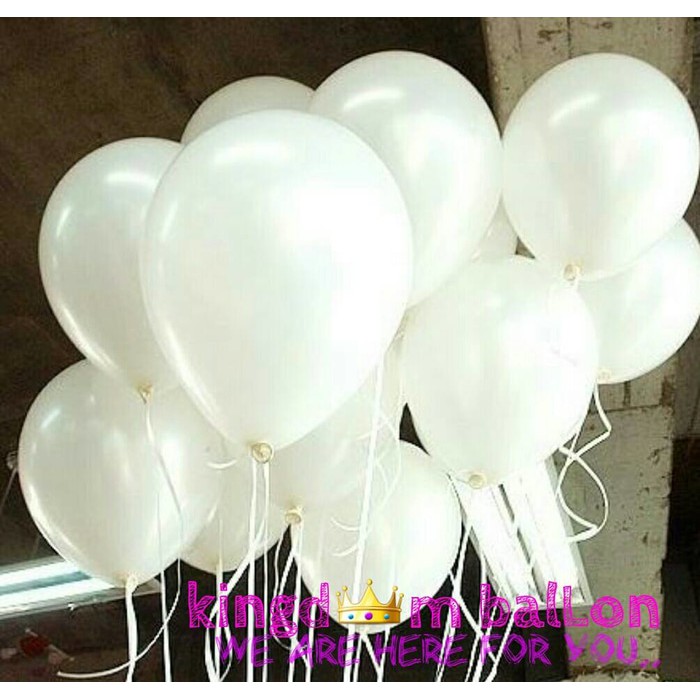 Jual Balon metalik putih / balon latex / balon karet | Shopee Indonesia