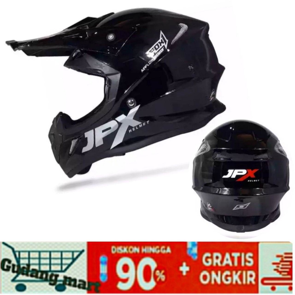 Jual Helm JPX Cross Original Hitam Metalic | Shopee Indonesia