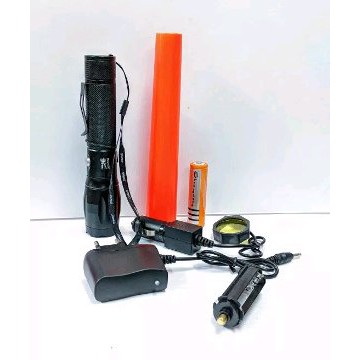 Jual PAKET Senter LED Cree Laser T6 Cone Lalin Pouch Tombol samping ...