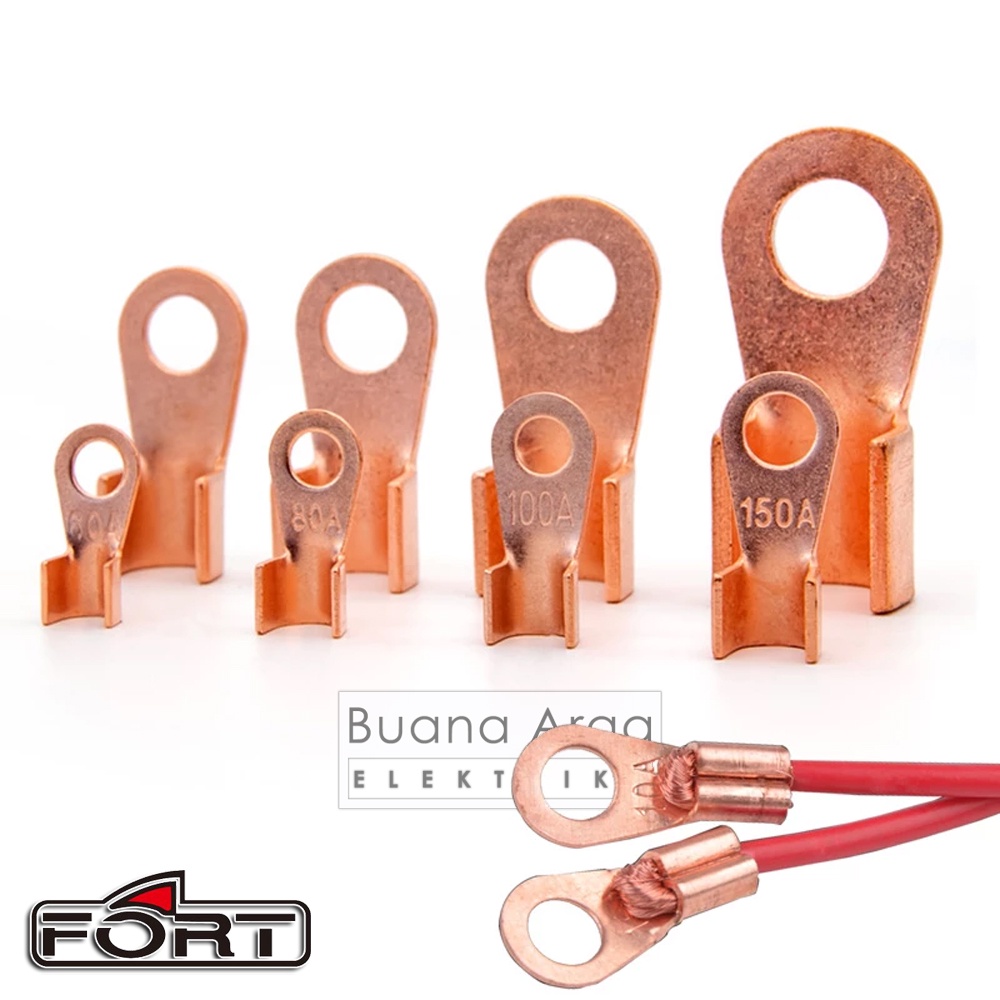 Jual FORT Skun Kabel Belah Copper OT-100A Scun Cable Lug OT 100A Tembaga | Shopee Indonesia