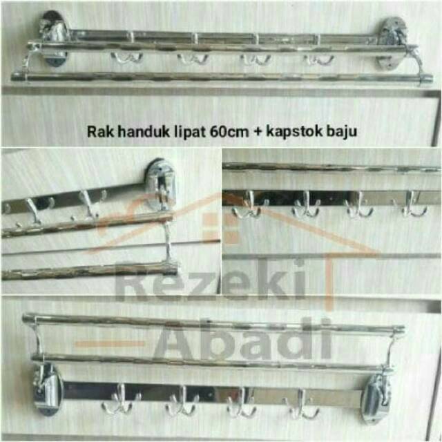 Jual PROMO / RAK HANDUK LIPAT + KAPSTOK 60CM | Shopee Indonesia