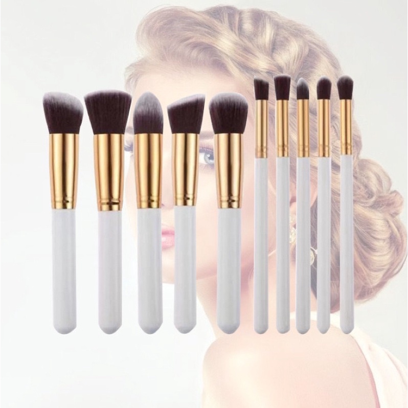 Jual Set Kuas Make Up Kosmetik Wajah Mata 10 PCS 10pcs Cosmetic MakeUp ...