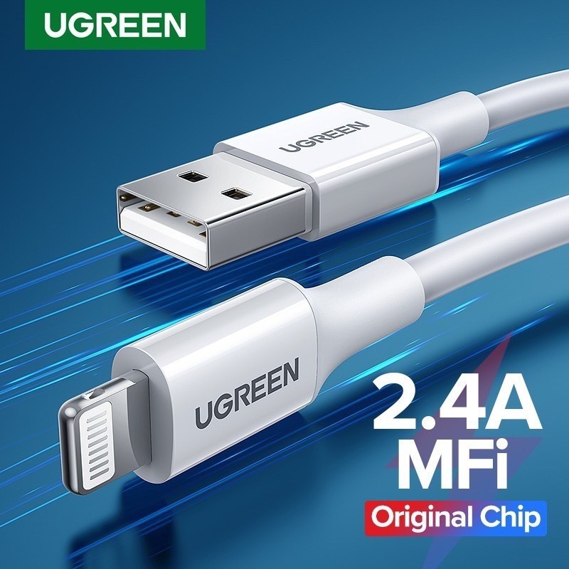 Jual Ugreen Kabel Charger Usb Lightning Cable Data MFI Data Untuk iPhone 6 7 8 X XR Max 2.4A 10W ...