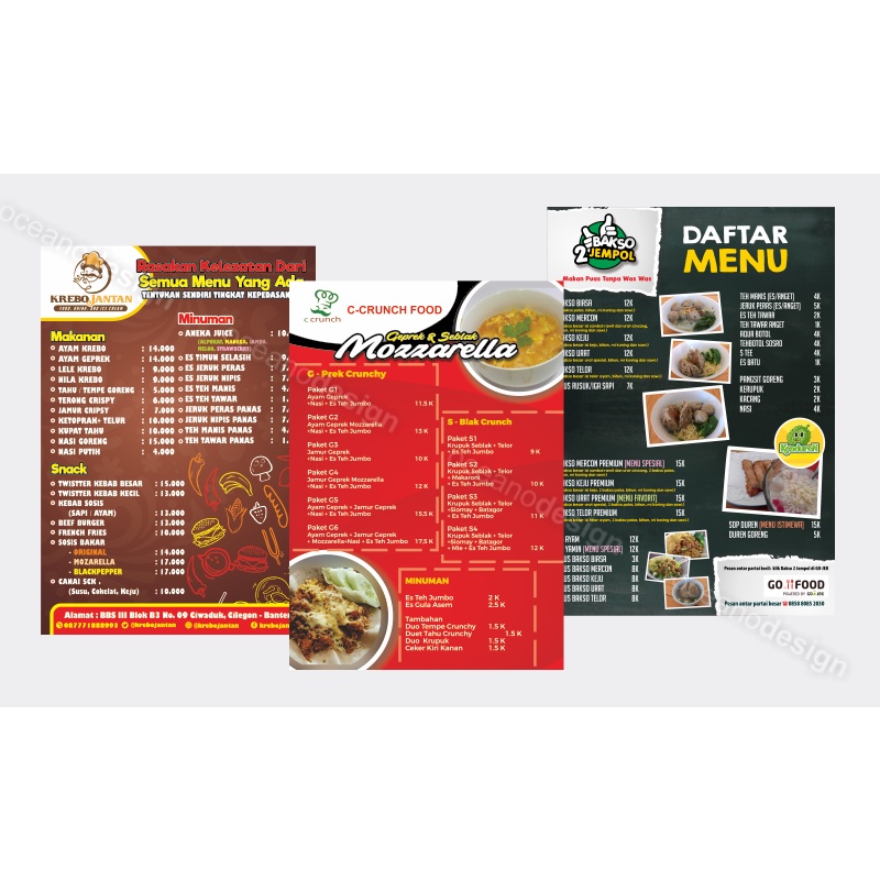 Jual Jasa Pembuatan Design daftar menu & Label Makanan | Shopee Indonesia
