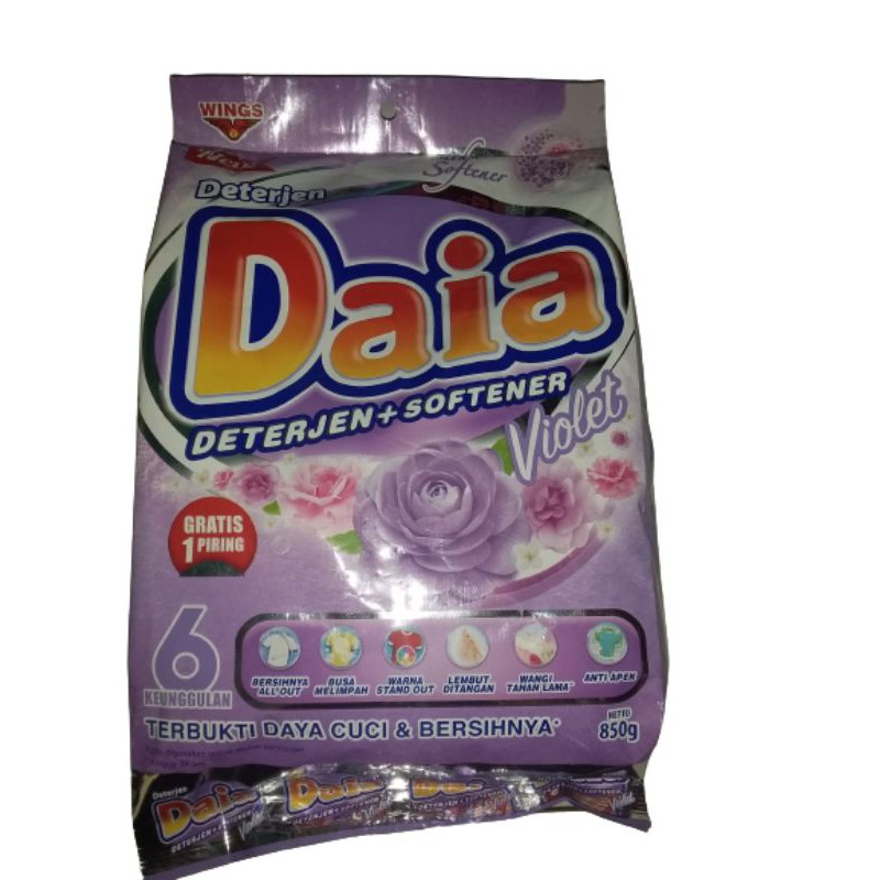 Jual DAIA 850gr DETERGENT+SOFTENER VIOLET (FREE 1 PIRING CANTIK ...